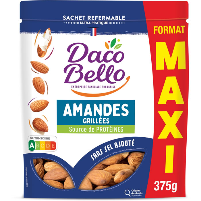 DACO BELLO : Amandes décortiquées grillées sans sel ajouté