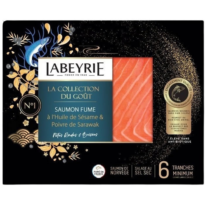 LABEYRIE : Saumon fumé à l'huile de sésame et poivre noir : 205 g ...