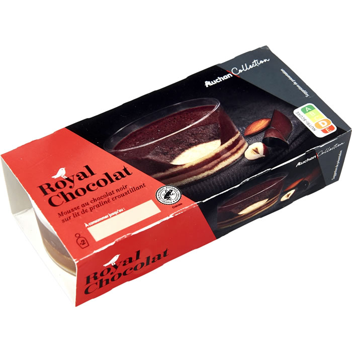 AUCHAN : Collection - Mousse au chocolat noir sur lit de praliné ...