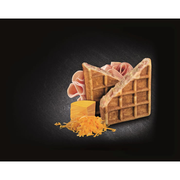 MAGIC WAFFLES : Gaufres fourrées au jambon et fromage