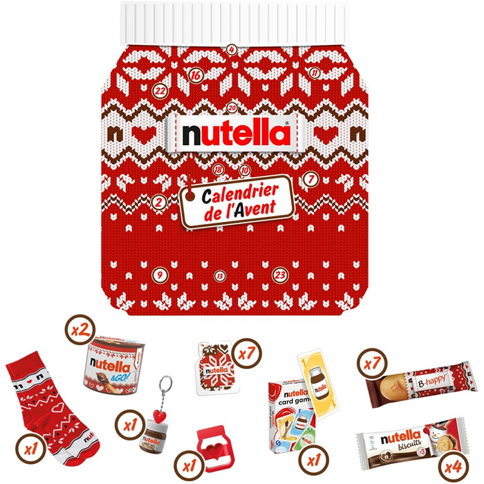 NUTELLA : Calendrier de l'Avent chocolat : 24 cases | Livraison à ...